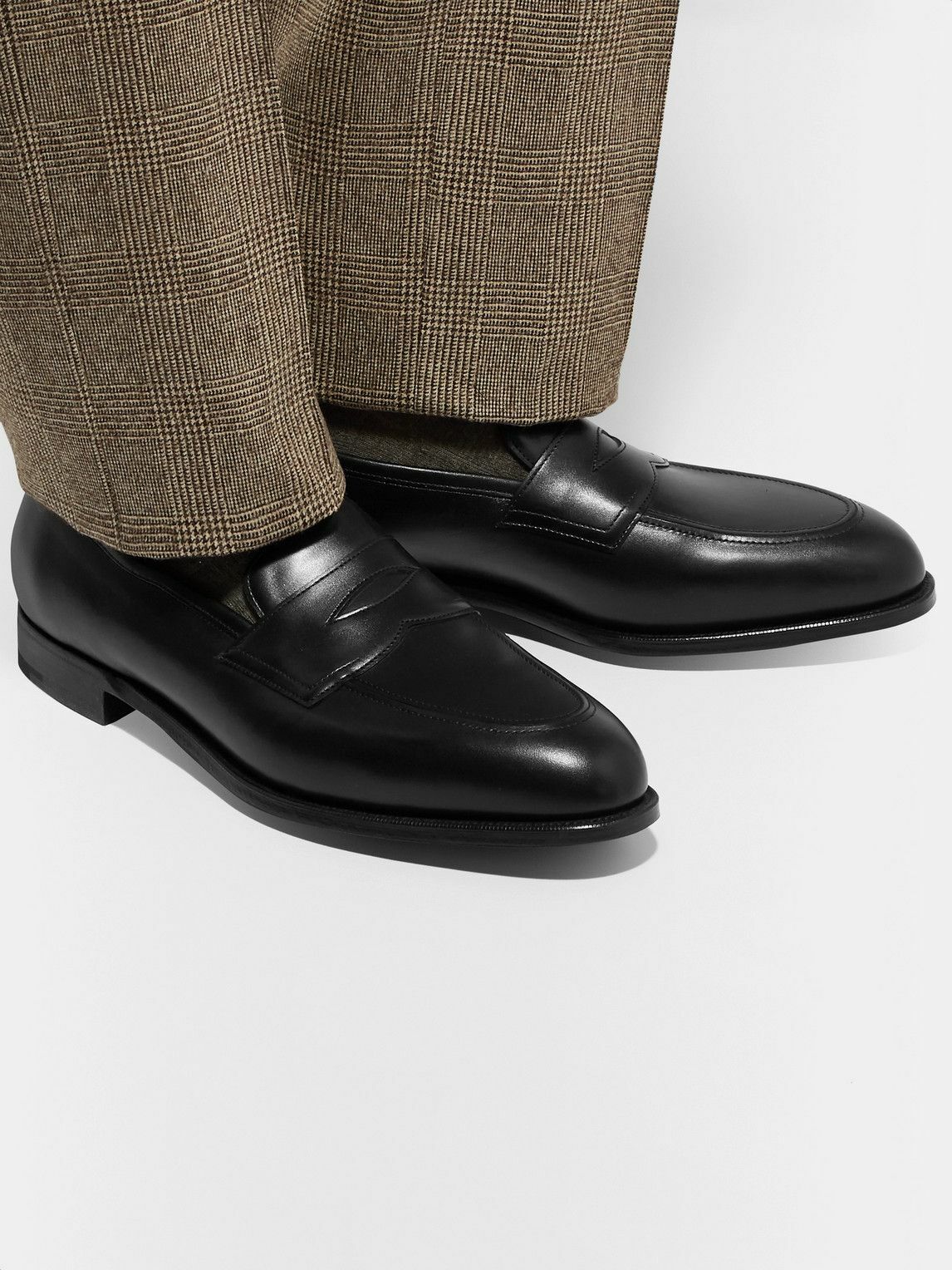 Edward Green - Piccadilly Leather Penny Loafers - Black Edward Green