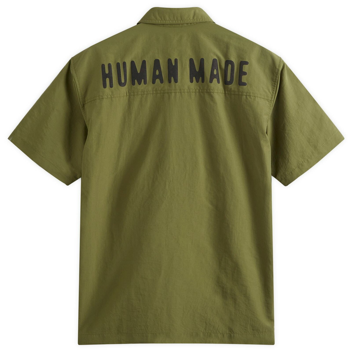 Human Made Men's Nylon Short Sleeve Shirt in Olive Drab Human Made