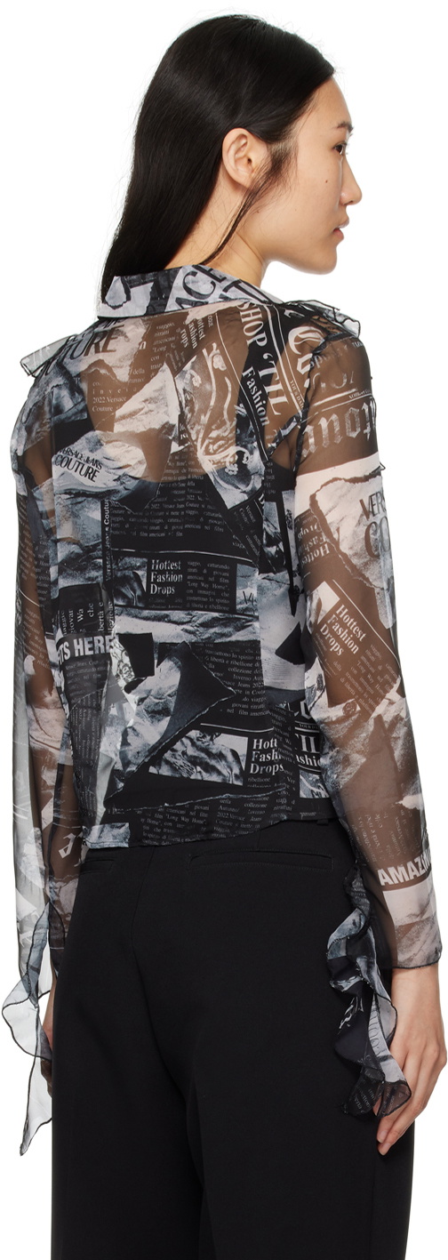 Versace Jeans Couture Black Print Blouse Versace