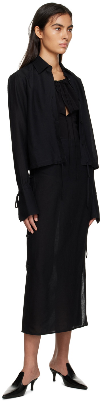 Totême Black Drawstring Shirt Toteme