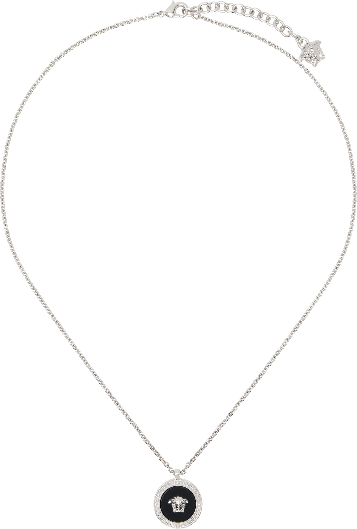 Versace Silver Enamel Medusa Necklace Versace