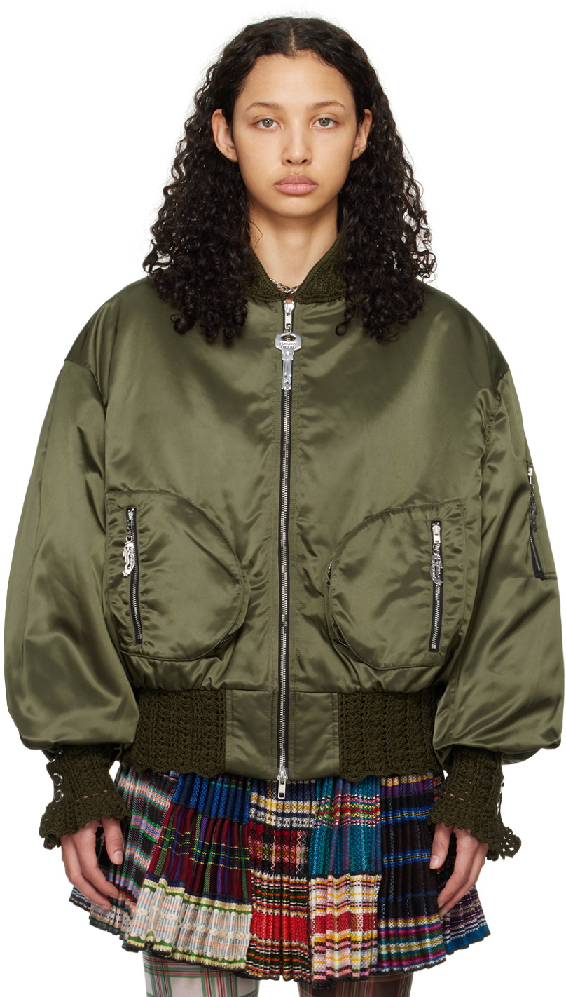 Chopova Lowena Khaki Slash Bomber Jacket Chopova Lowena