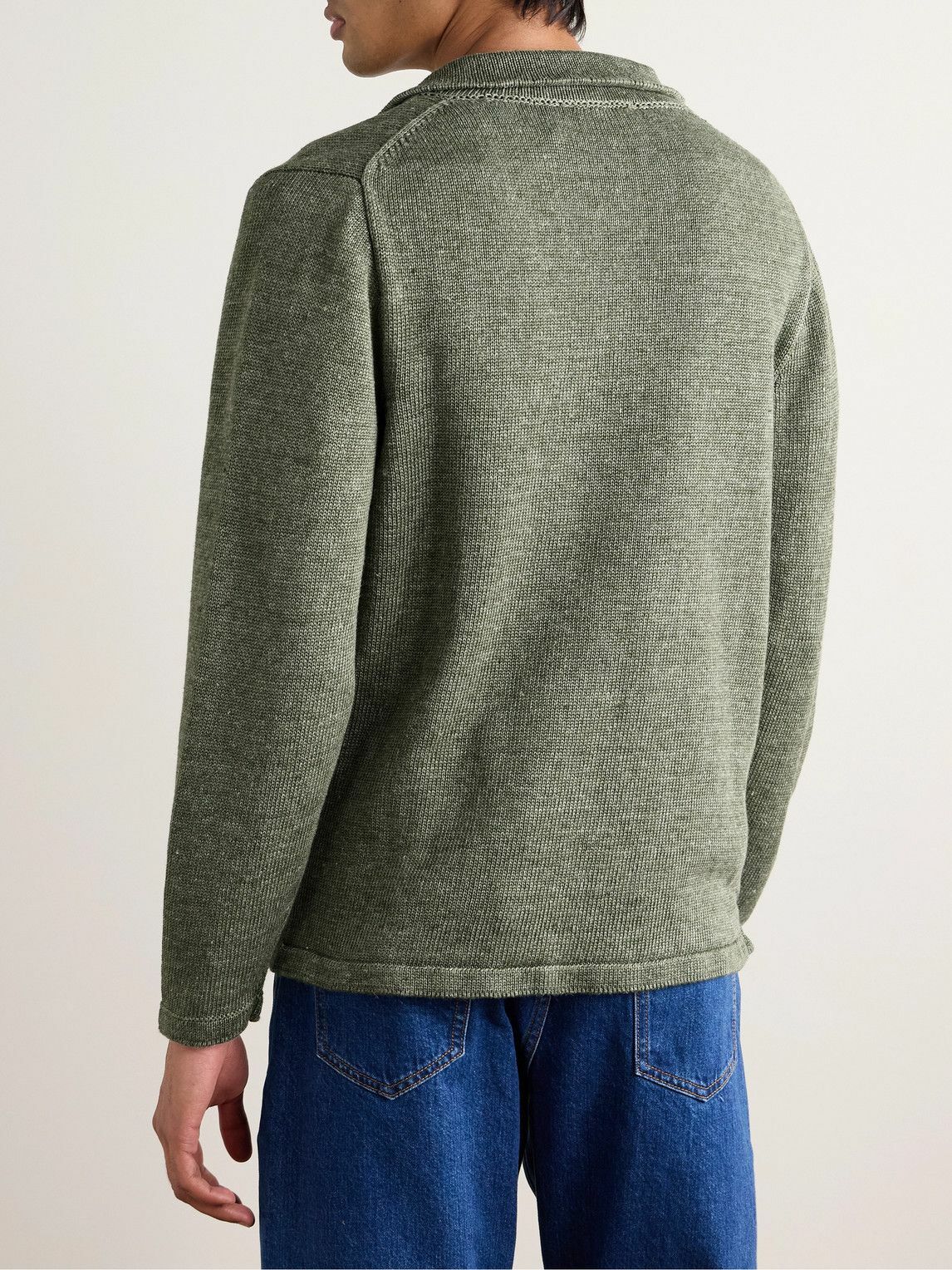 Inis Meáin - Linen Cardigan - Green Inis Meáin