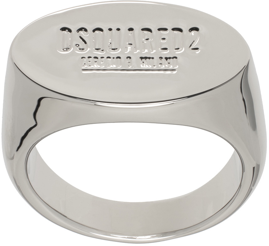 Dsquared2 Silver D2 Tag Chain Ring Dsquared2