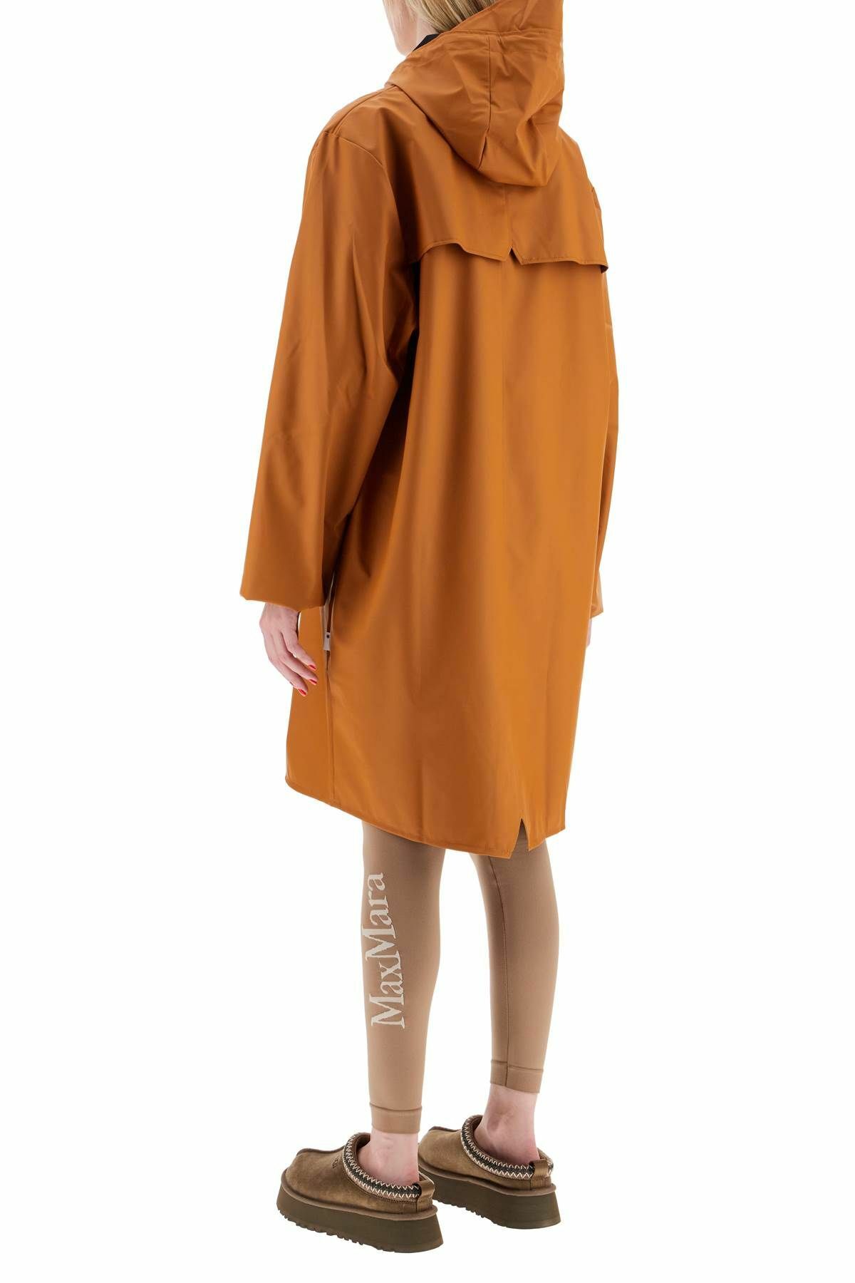 RAINS unisex long rain jacket Orange Rains