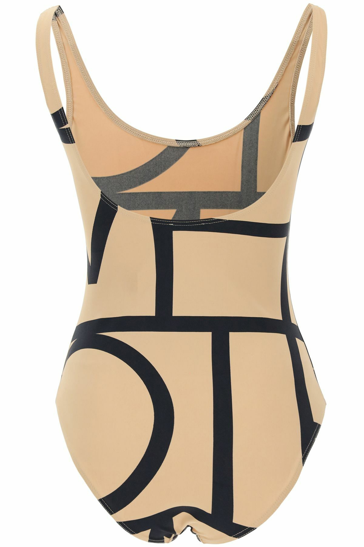 TOTEME one piece monogram swimsuit Beige Toteme