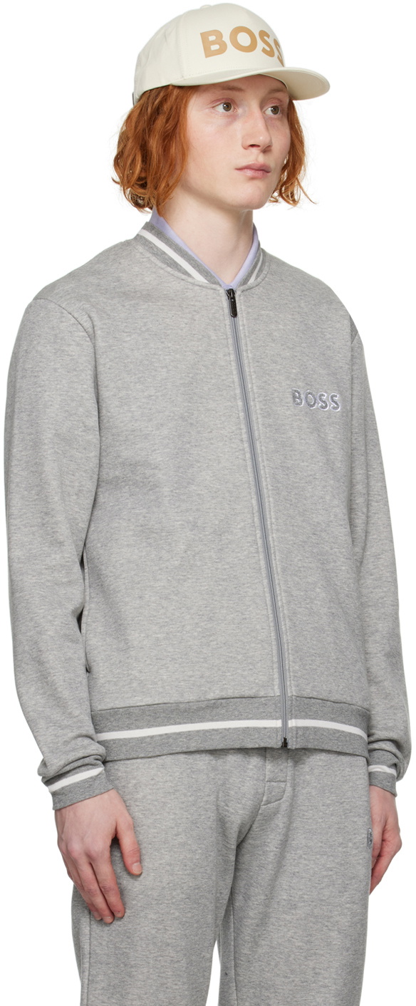 BOSS Gray Zip Jacket BOSS