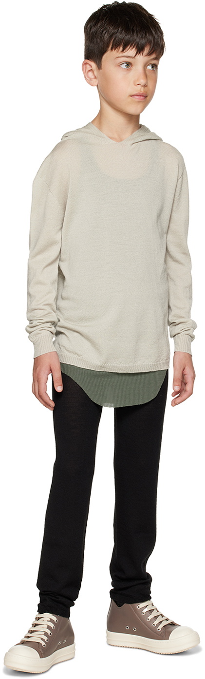 Rick Owens Kids Beige Lightweight Hoodie Rick Owens