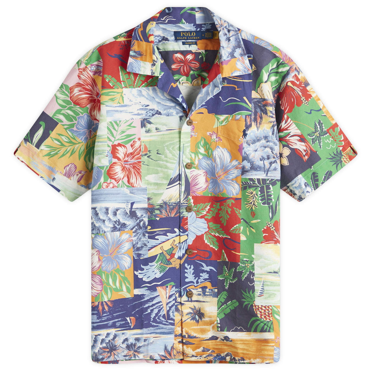 Polo Ralph Lauren Men's Patchwork Beach Vacation Shirt in 6713 Beach ...