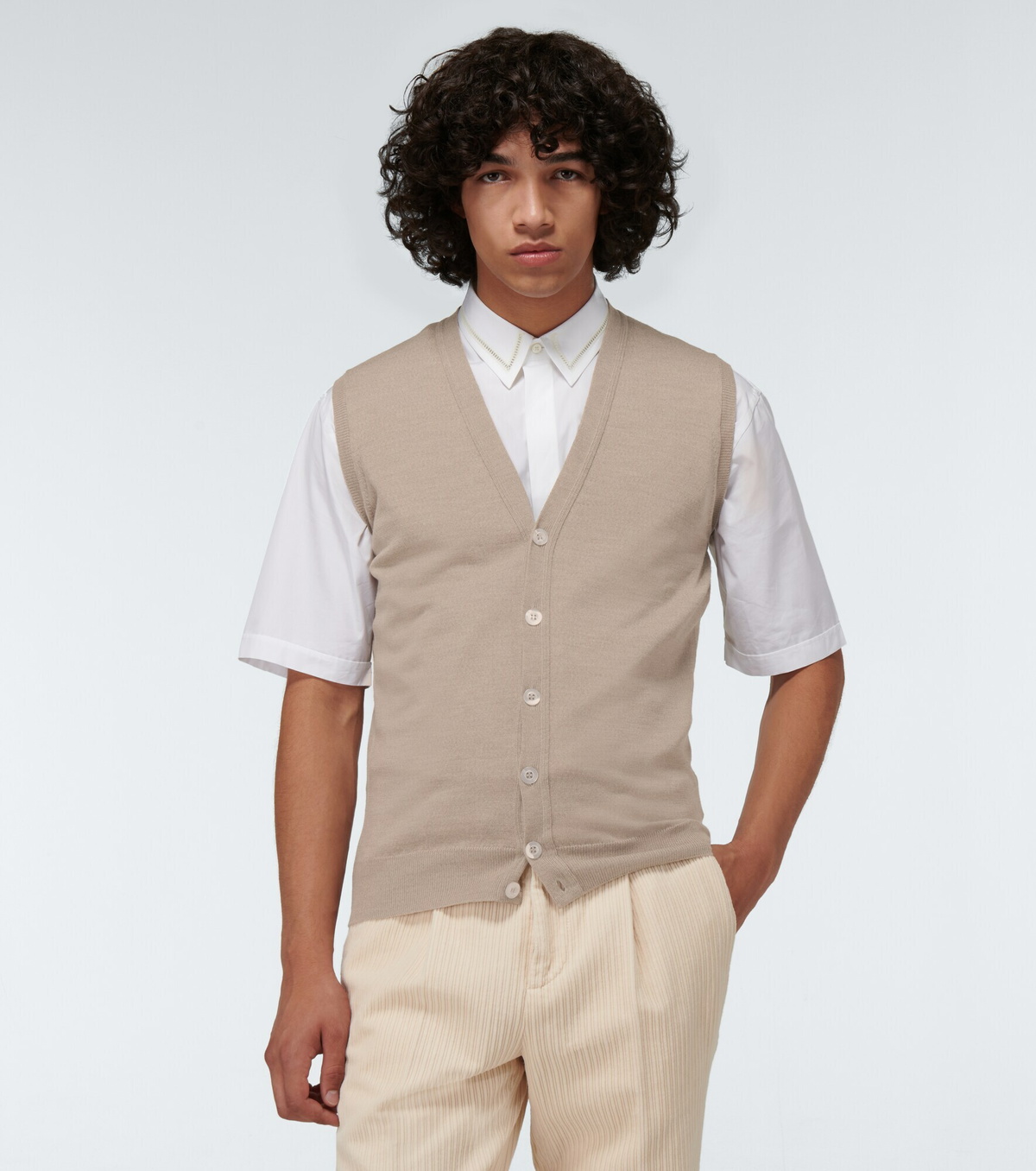 John Smedley - Stavely knitted wool vest John Smedley