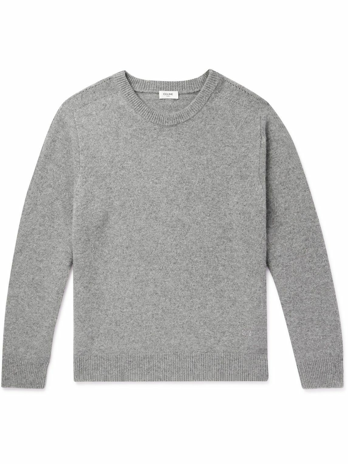 CELINE - Mélange Cashmere Sweater - Gray Celine