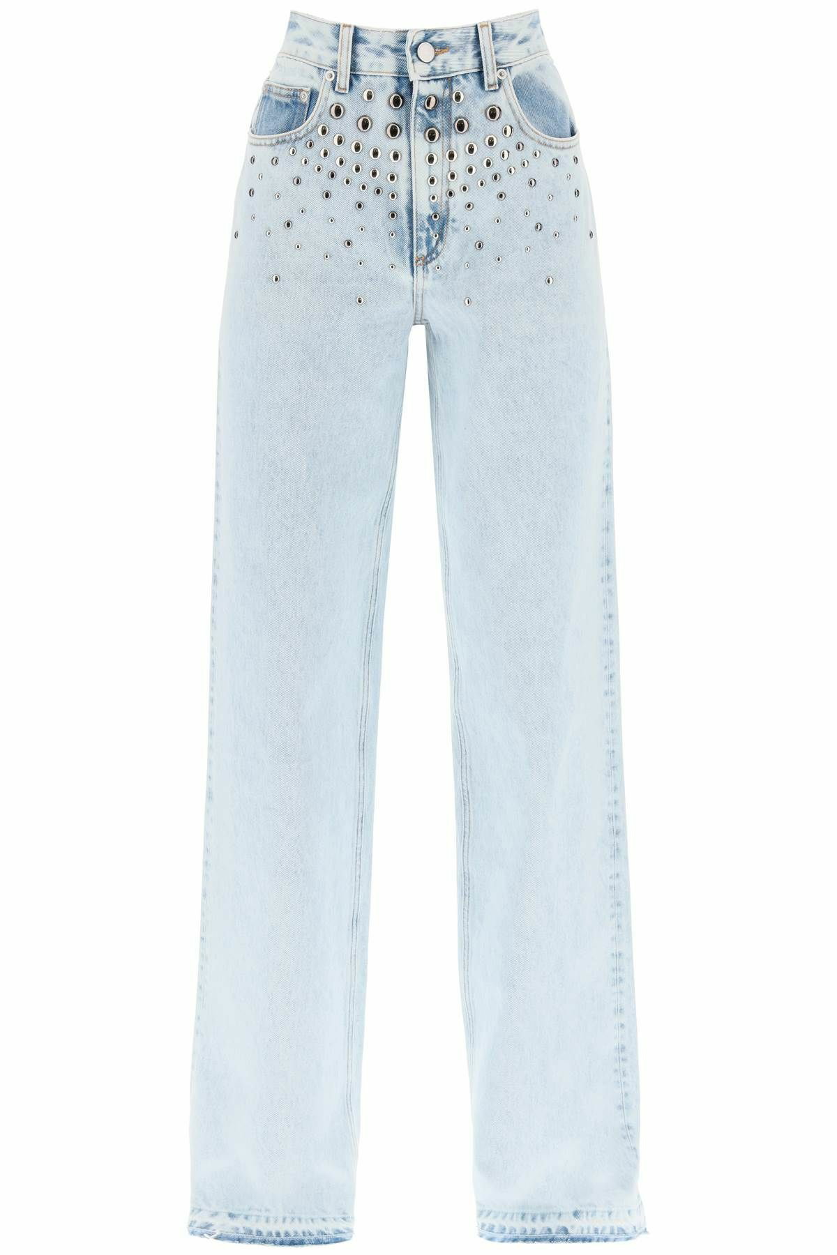 ALESSANDRA RICH jeans with studs Light blue Alessandra Rich