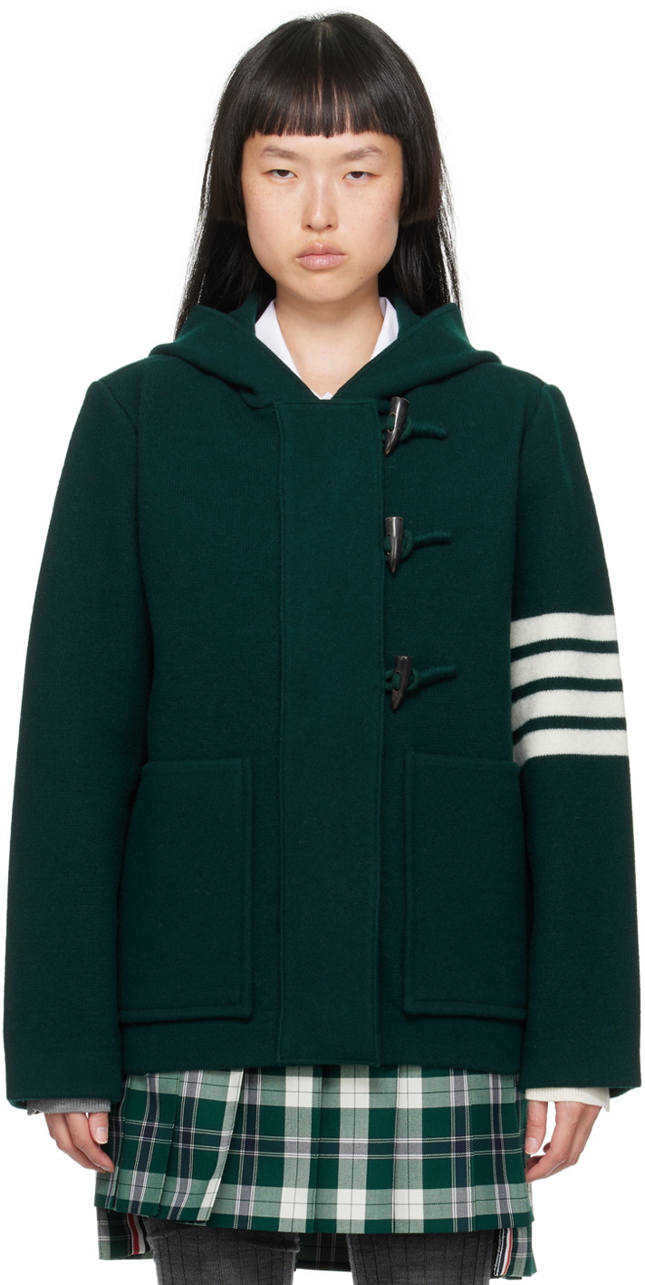Thom Browne Green 4-Bar Coat Thom Browne