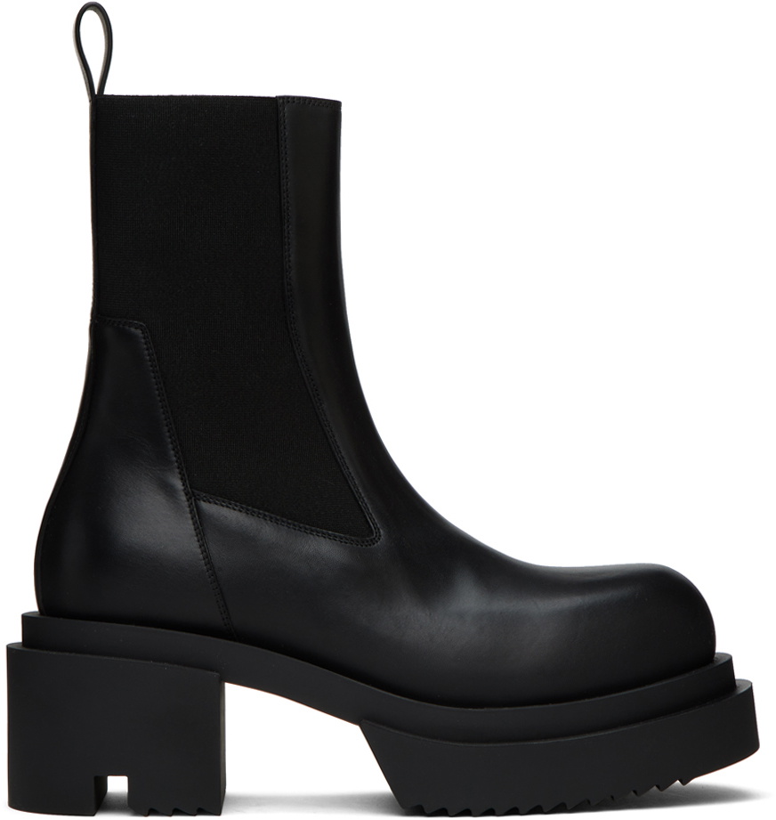 Rick Owens Black Beatle Bogun Chelsea Boots Rick Owens