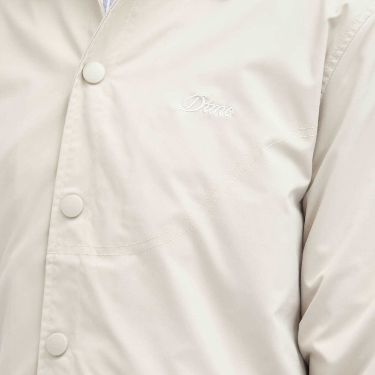 Dime Men's Cursive Coach Jacket in Light Grey Dime