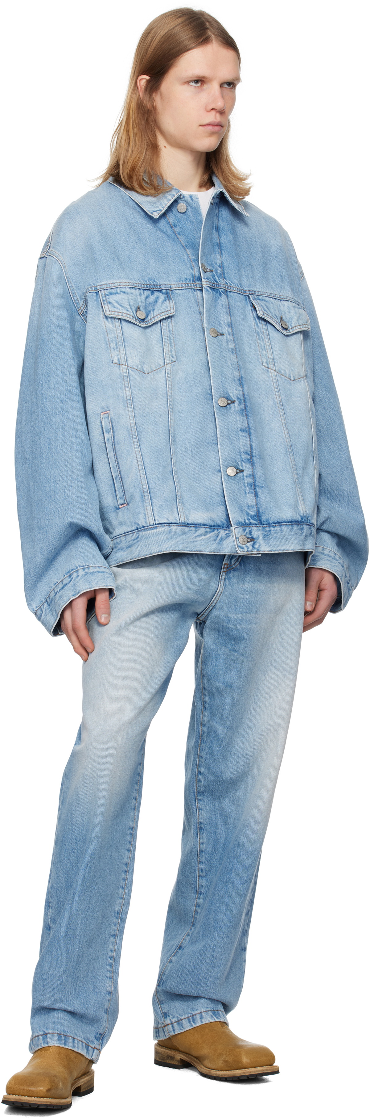 Acne Studios Blue Relaxed Fit Denim Jacket Acne Studios