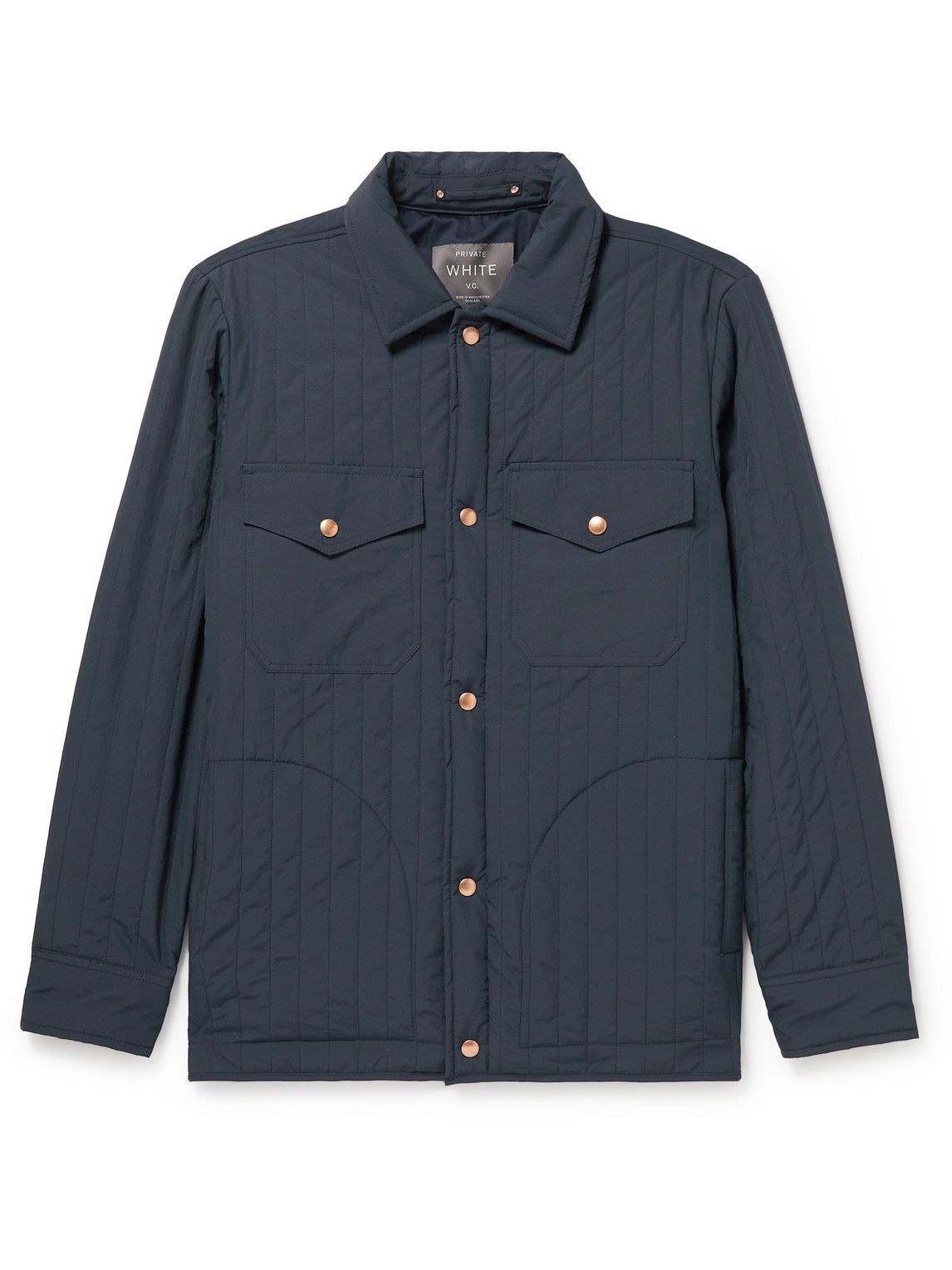 Private White V.C. - Quilted Shell Jacket - Blue Private White V.C.