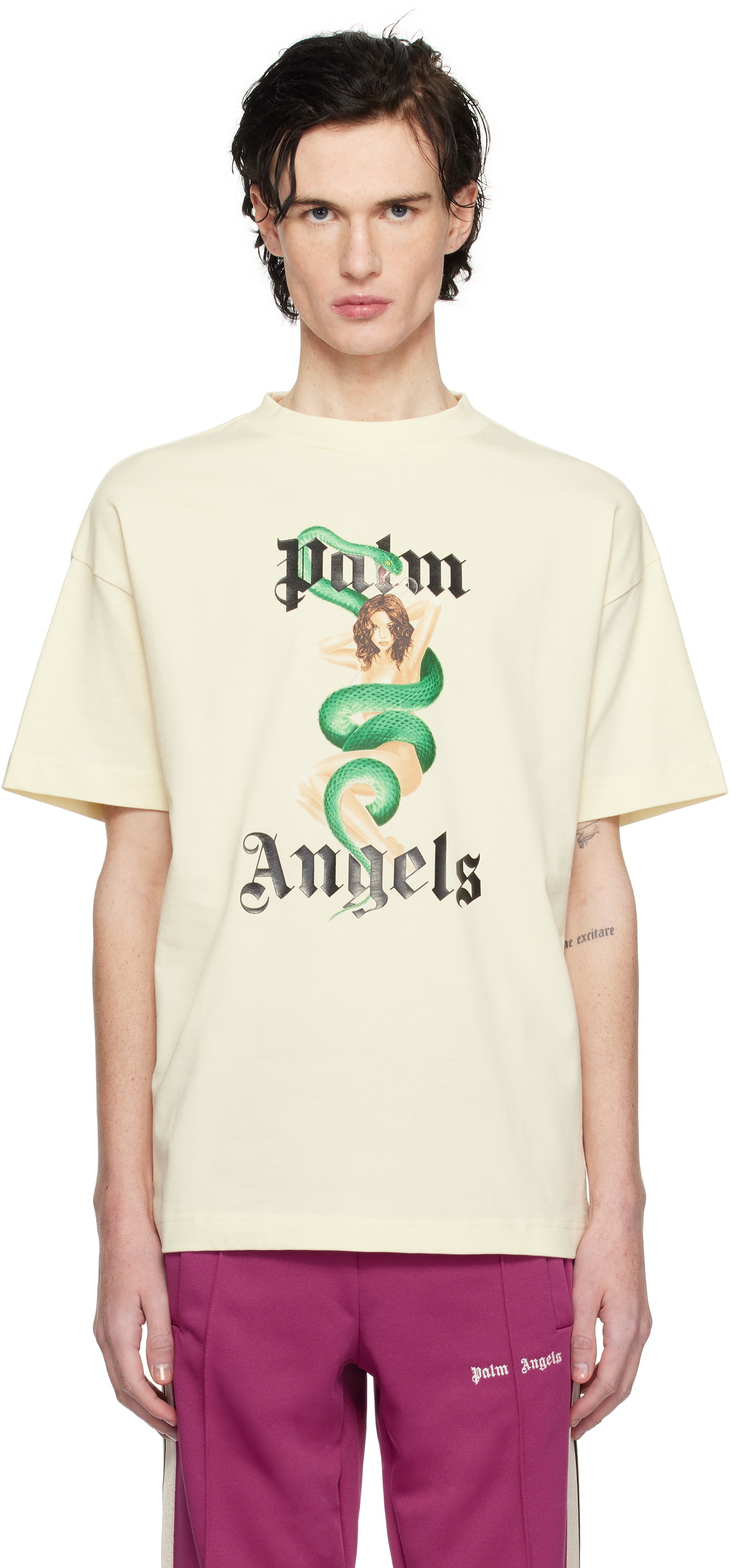 Palm Angels Off-White Pin Up T-Shirt Palm Angels