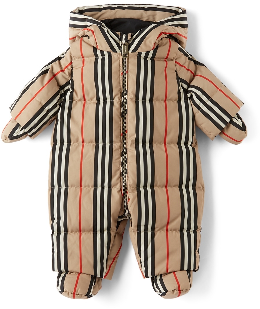 Burberry Baby Down Icon Stripe N6-River Puffer Snowsuit Burberry