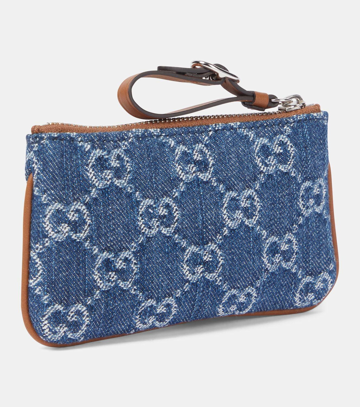 Gucci GG leather-trimmed denim wallet Gucci