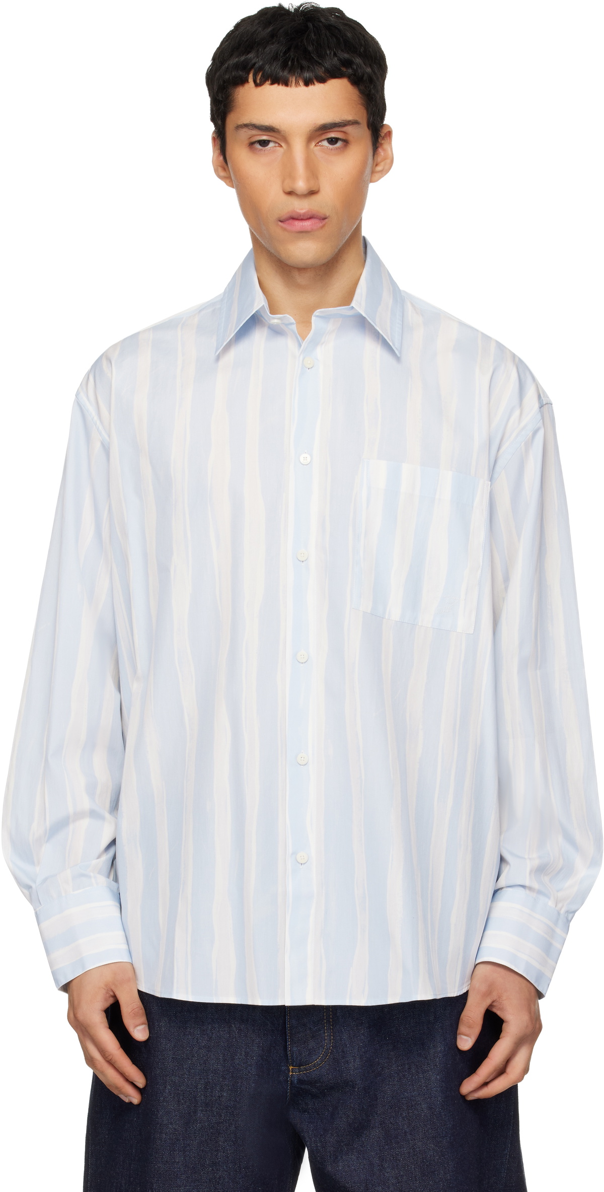JACQUEMUS Blue & Off-White 'The Camargue' Shirt Jacquemus