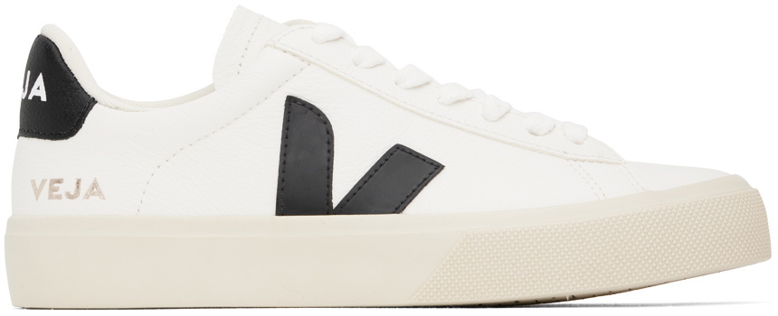 VEJA White & Black Campo ChromeFree Leather Sneakers VEJA