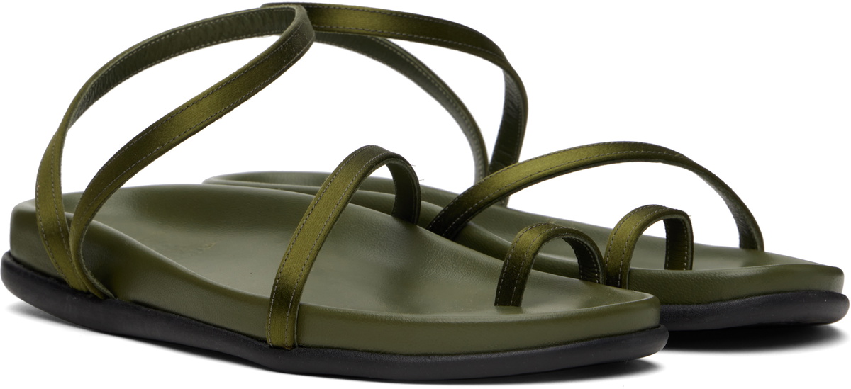 Ancient Greek Sandals Khaki Eleftheria Footbed Sandals Ancient Greek ...