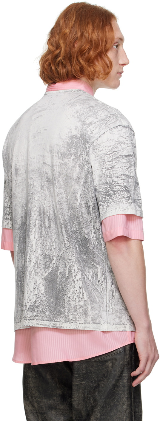 Acne Studios Gray Plaster Print T-Shirt Acne Studios