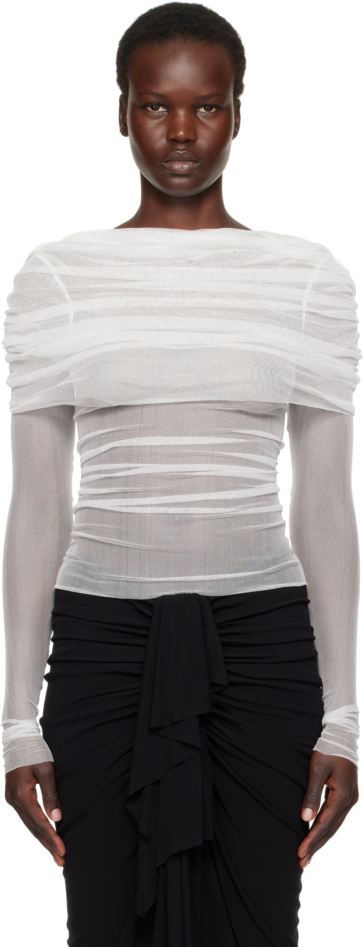 Christopher Esber White Veiled Blouse Christopher Esber