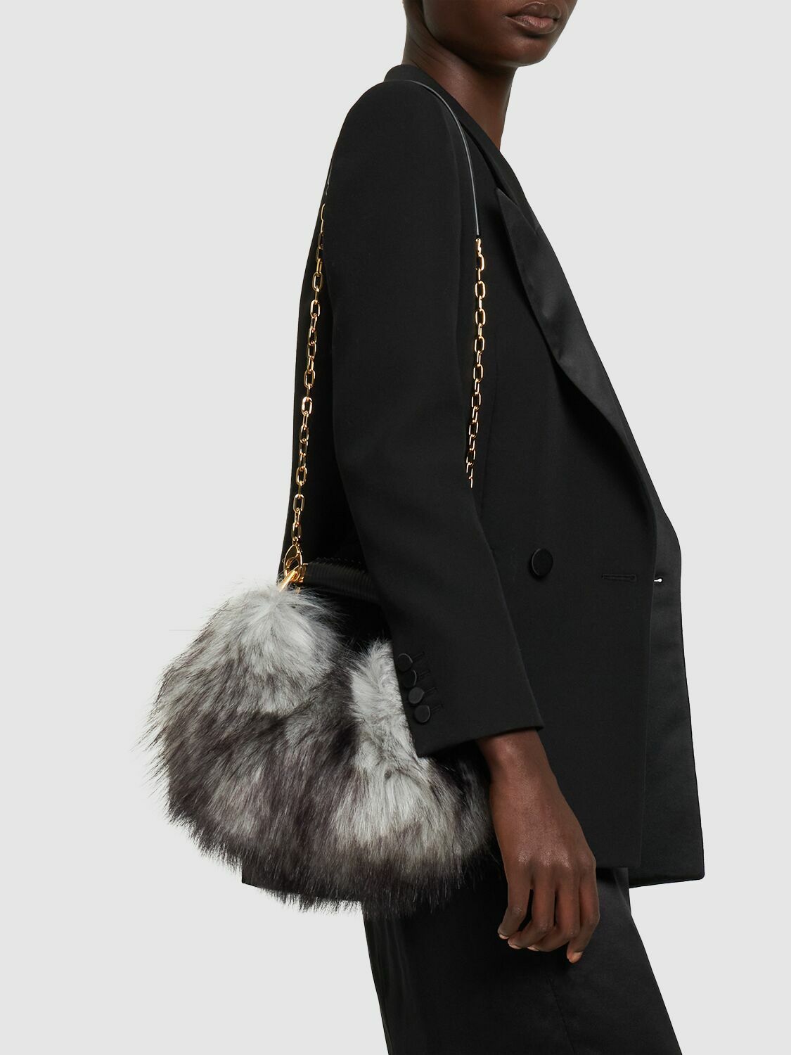 TOM FORD - Mini Bianca Faux Fur Top Handle Bag TOM FORD