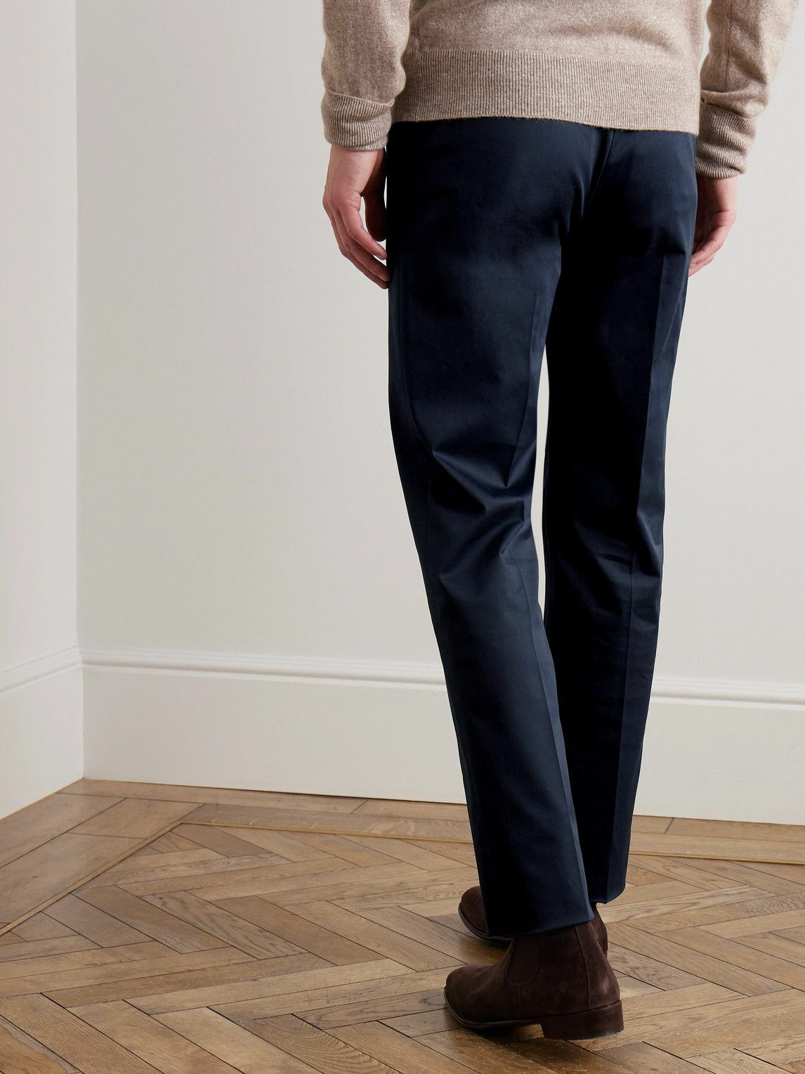 Kingsman - Straight-Leg Cotton-Blend Twill Trousers - Blue Kingsman