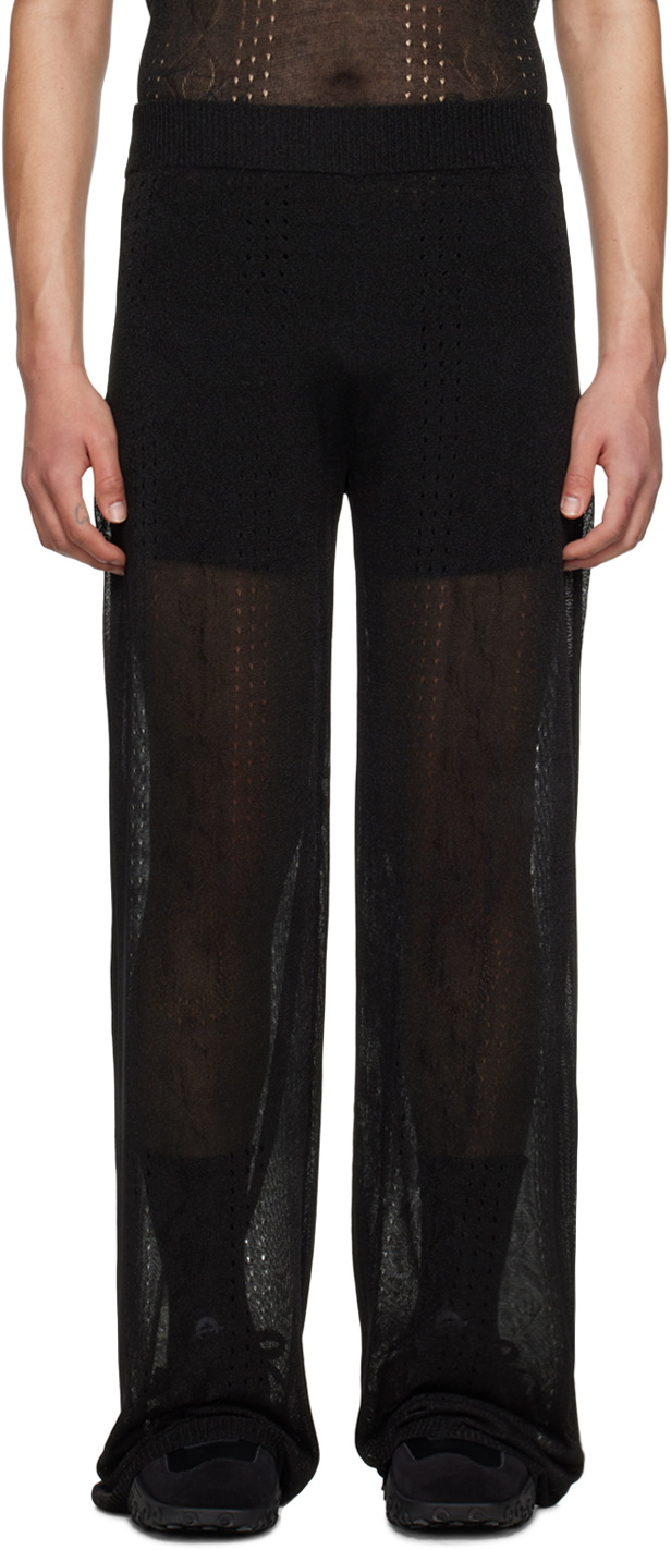 Marine Serre Black Pointelle Trousers Marine Serre