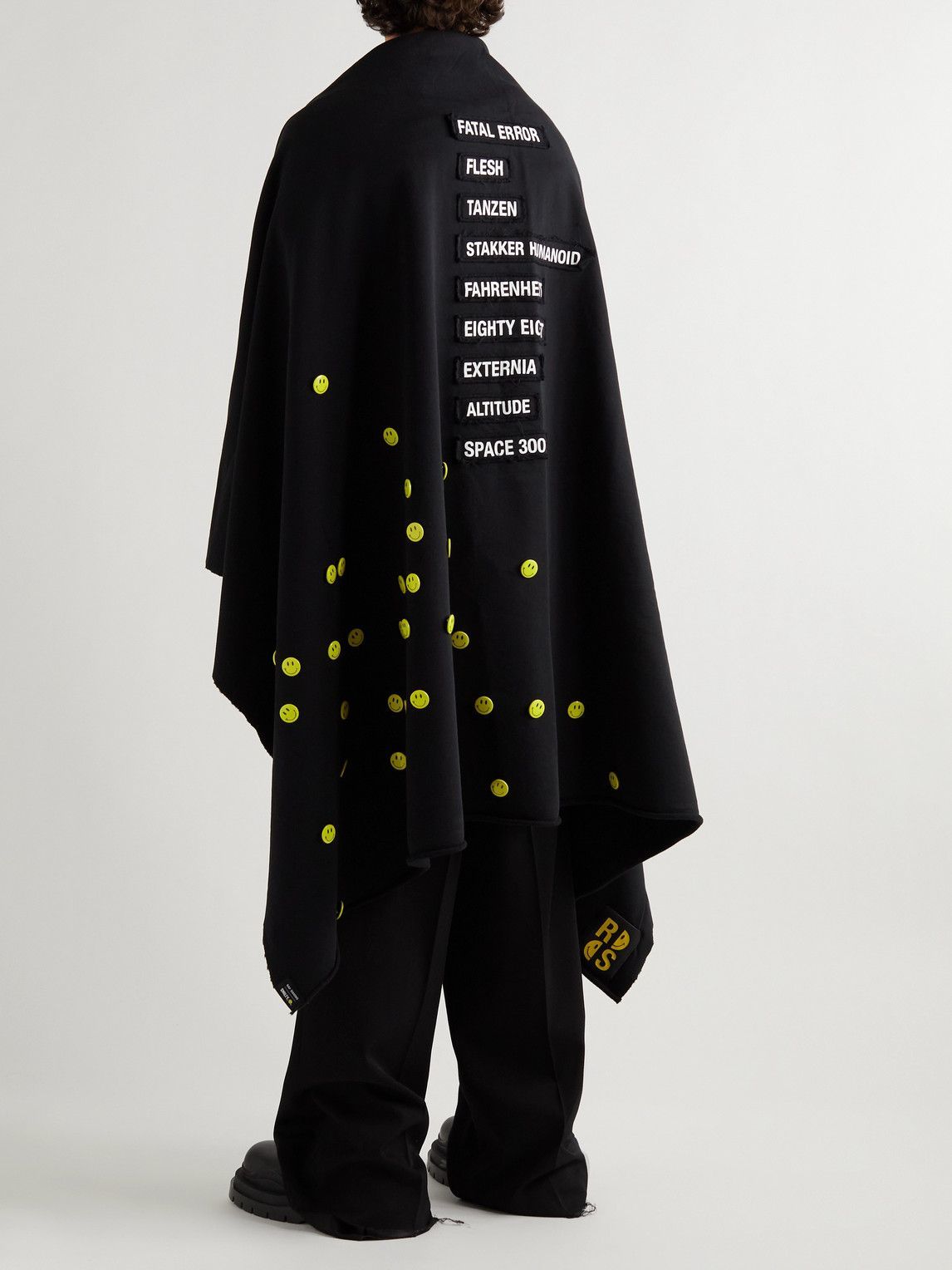 Raf Simons - Smiley Embellished Appliquéd Cotton-Jersey Throw Raf Simons