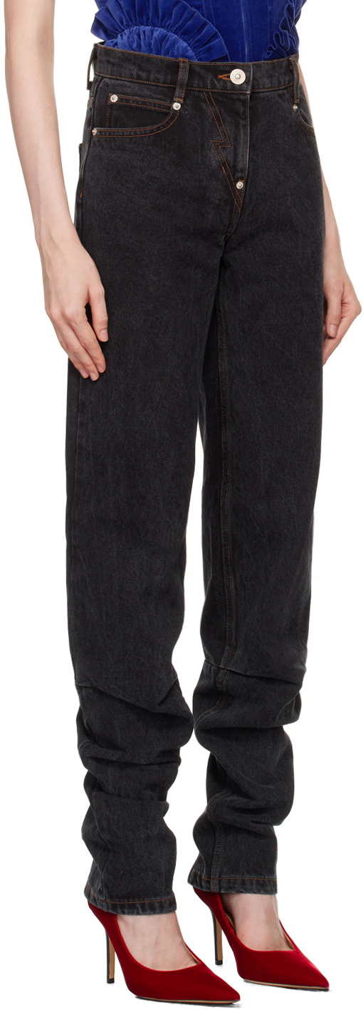 Pushbutton Black Tuck Detail Pegged Jeans Pushbutton