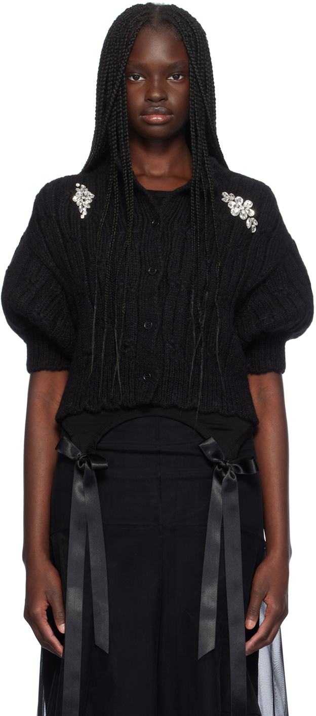 Simone Rocha Black Embellished Cardigan Simone Rocha