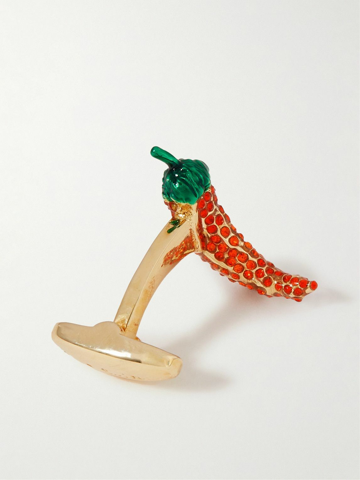 Paul Smith - Chilli Logo-Engraved Gold-Tone and Crystal Cufflinks Paul ...