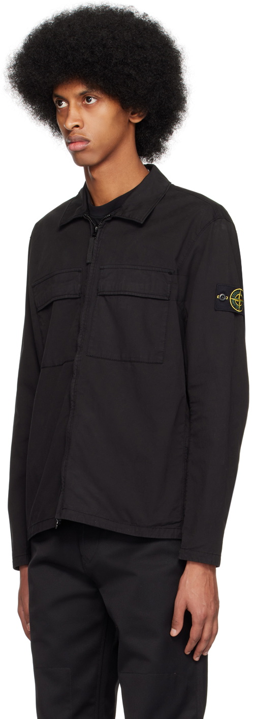 Stone Island Black Overshirt Jacket Stone Island