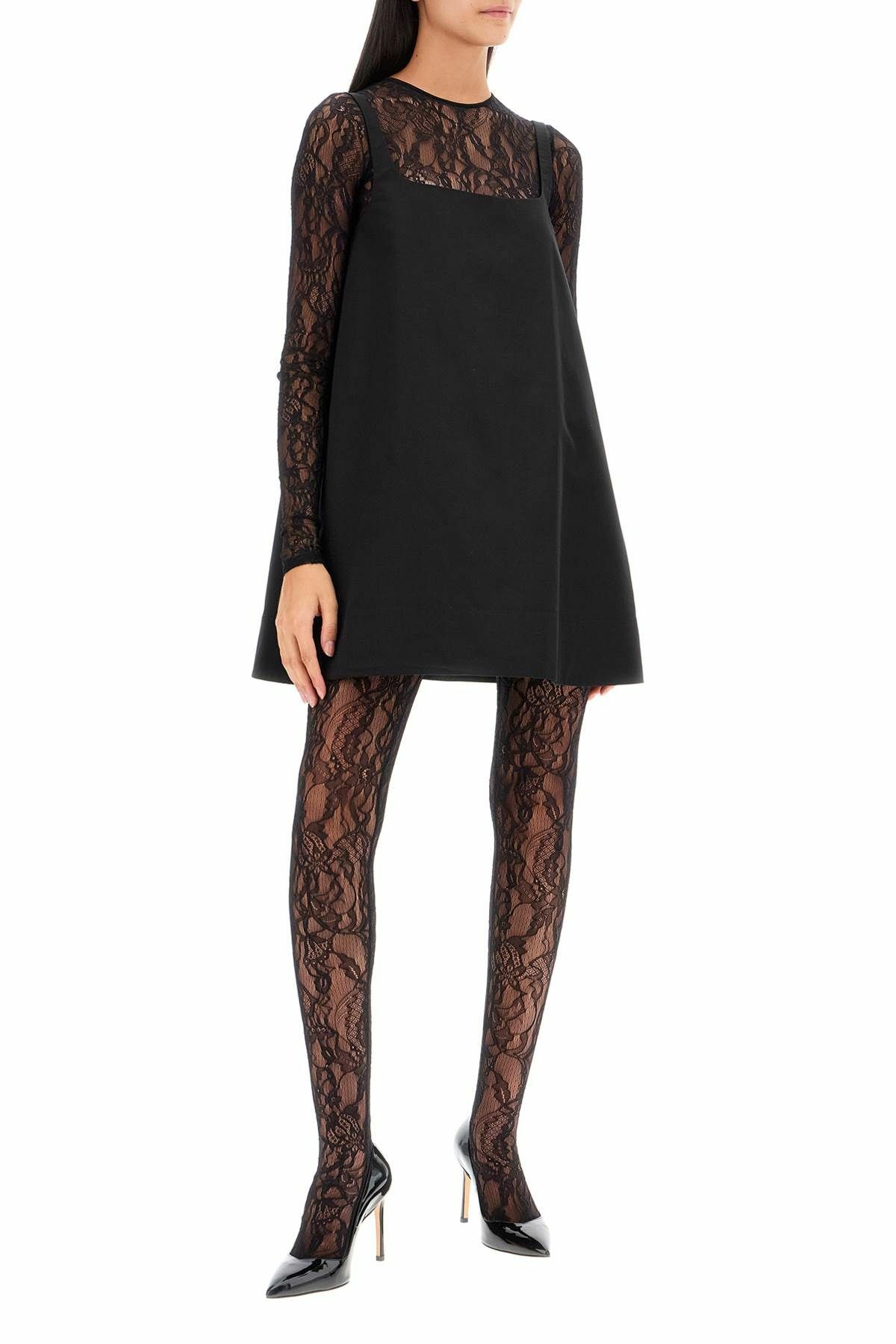 WARDROBE. NYC lace patterned t Black WARDROBE.NYC