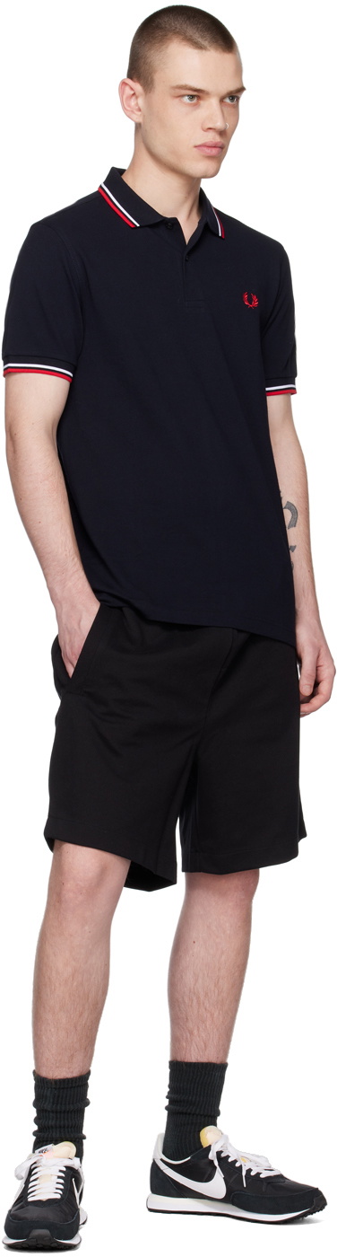 Fred Perry Navy & Red Twin Tipped Polo Fred Perry