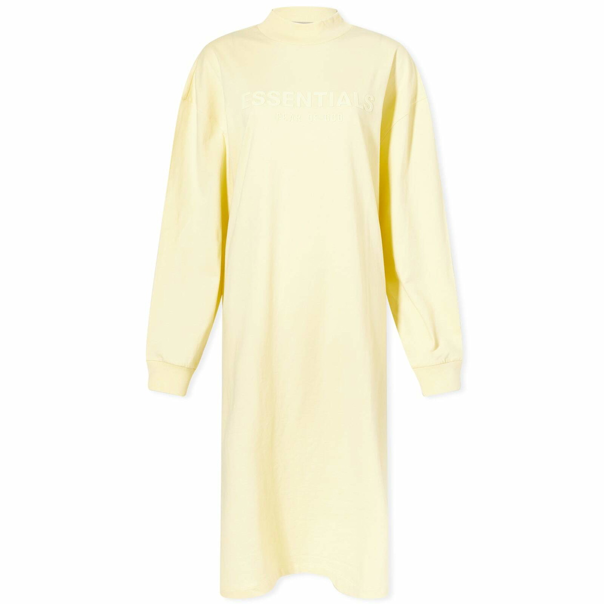 Fear of God ESSENTIALS Women's Long Sleeve Logo Dress in Canary Fear Of ...