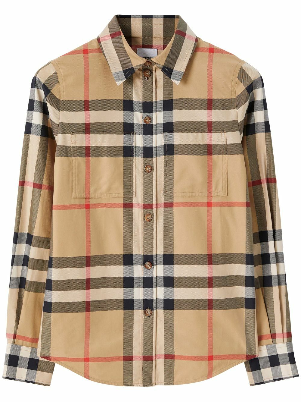 BURBERRY - Check Motif Cotton Shirt Burberry