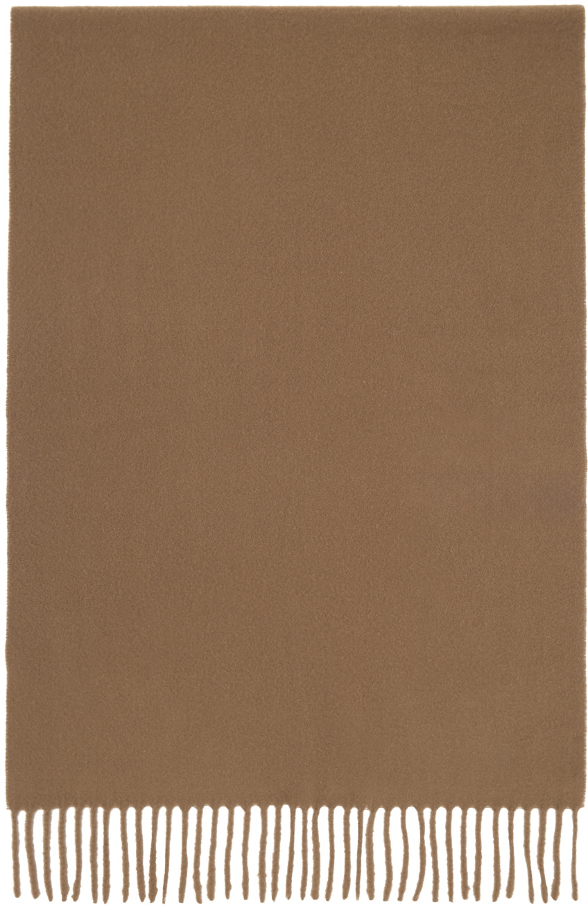 Acne Studios Brown Narrow Fringe Scarf Acne Studios