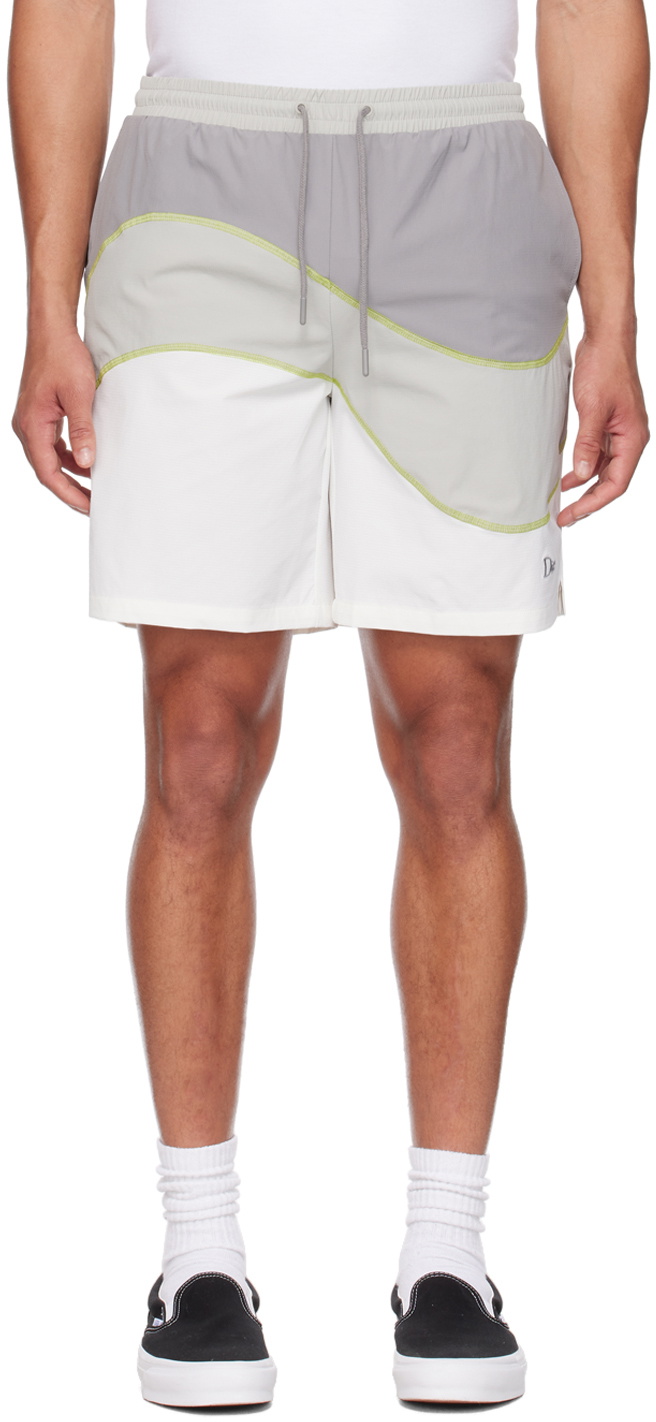 Dime Gray & White Wave Shorts Dime