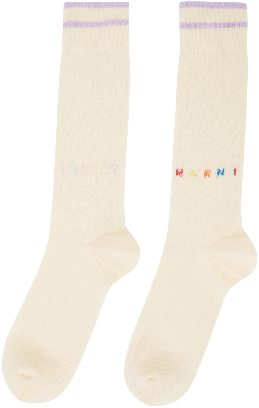 Marni Yellow Striped Socks Marni