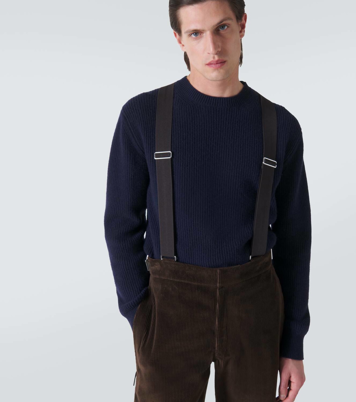 Zegna Cashmere and cotton corduroy ski salopettes Zegna