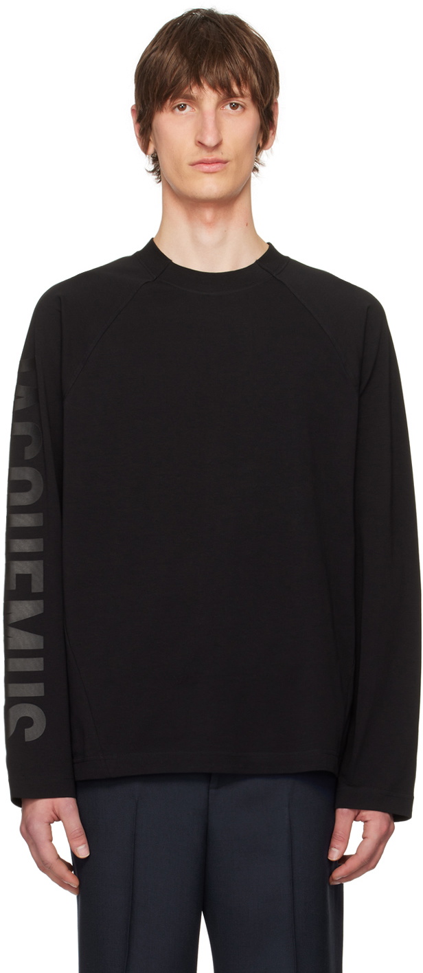 Jacquemus Black Les Classiques 'Le t-shirt Typo manchés longue' Long ...