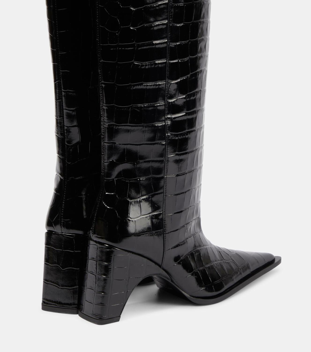 Coperni Bridge croc-effect leather knee-high boots Coperni