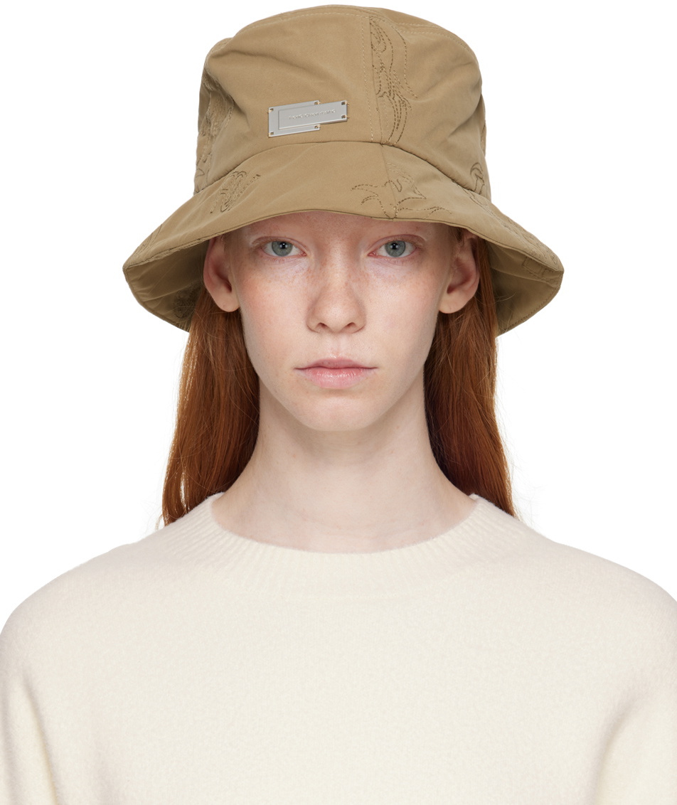 Feng Chen Wang Khaki Quilted Bucket Hat Feng Chen Wang