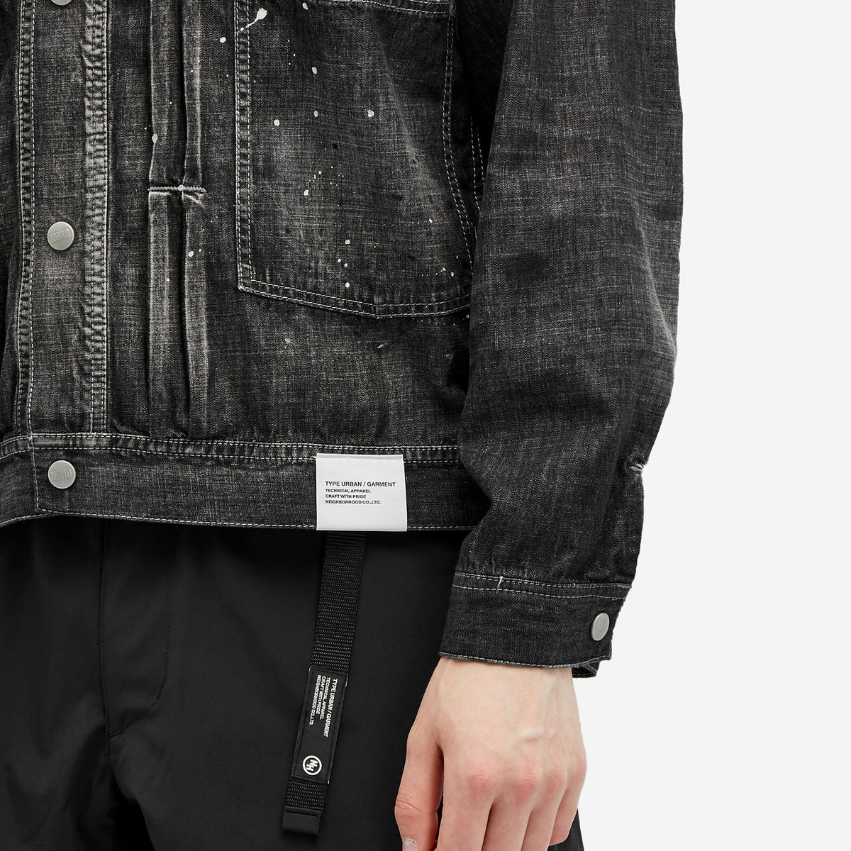 Neighborhood Men's Washed Denim Jacket in Black Neighborhood