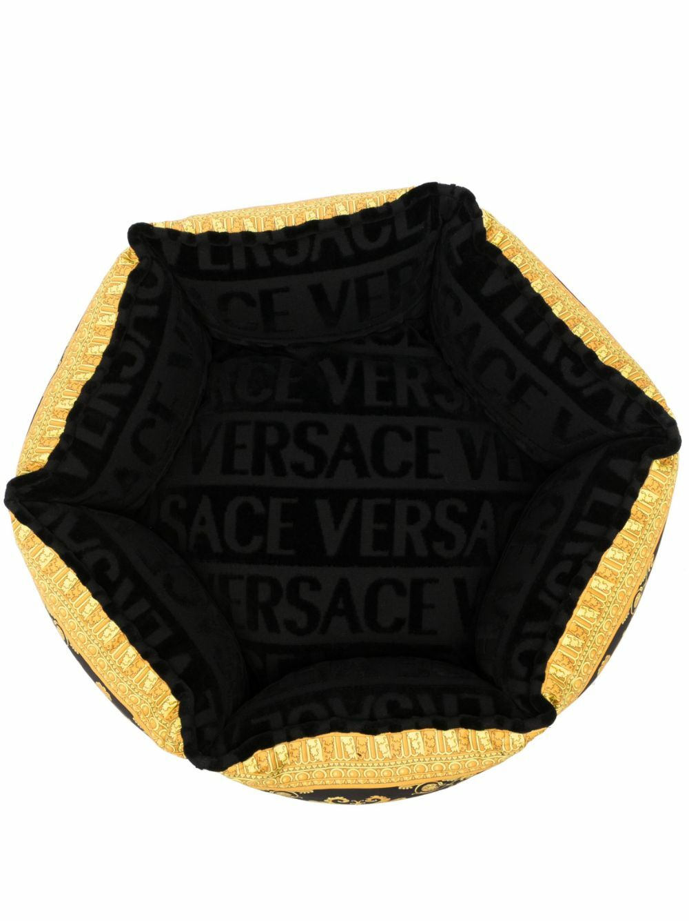 Versace Black Logo Print Cat Bed Versace